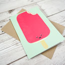 Cute Strawberry Split Ice Lolly Card Retro Ice Cream By Bird House ...