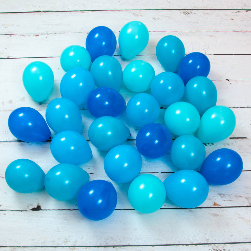 pack of 28 peacock blue mini balloons by bubblegum balloons ...
