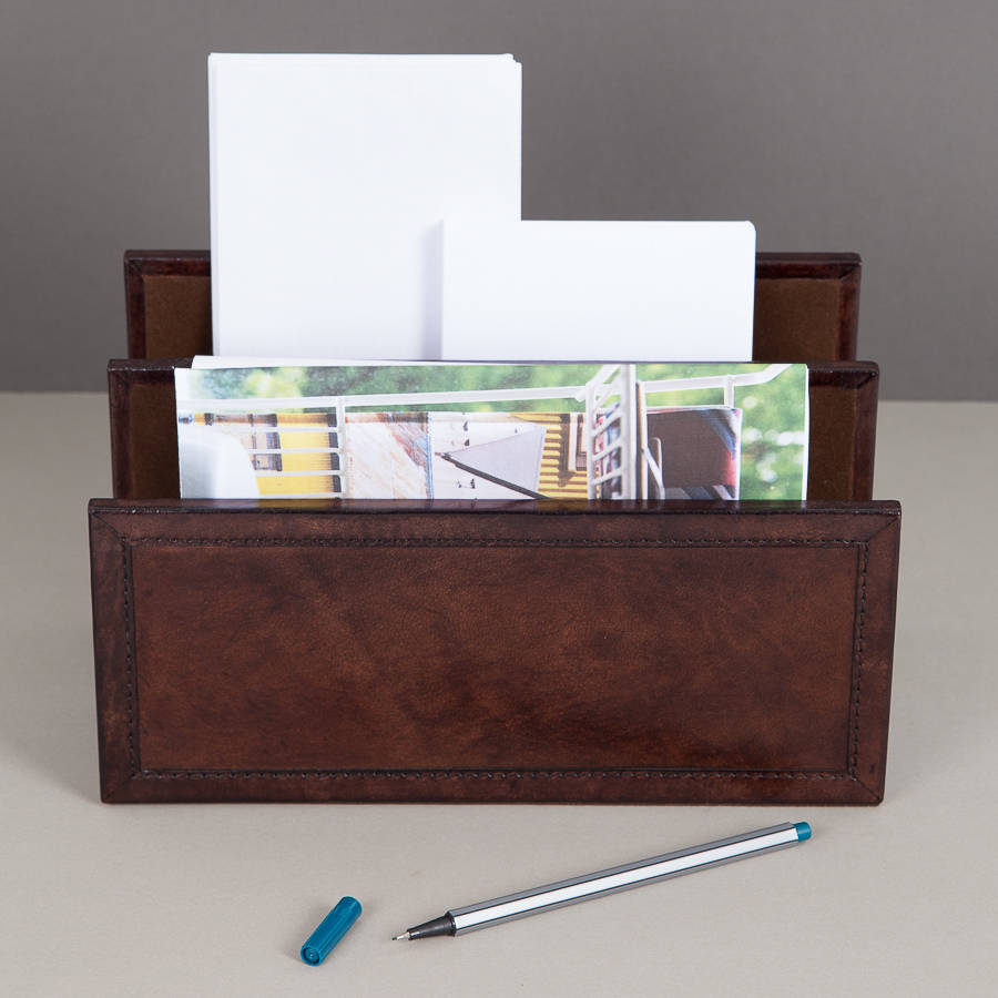 Leather Letter Rack By Ginger Rose | notonthehighstreet.com