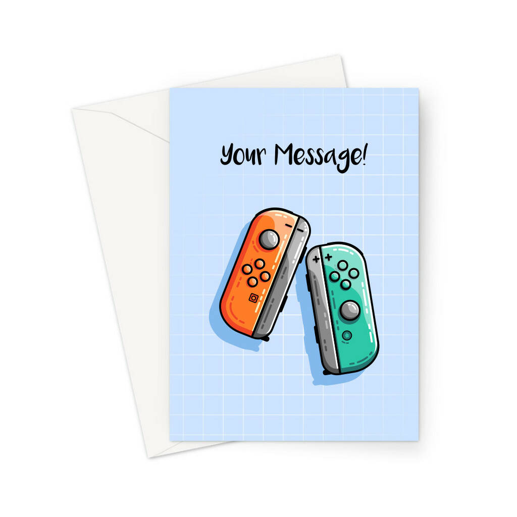 Personalised Gaming Controllers Greeting Card By Flaming Imp ...