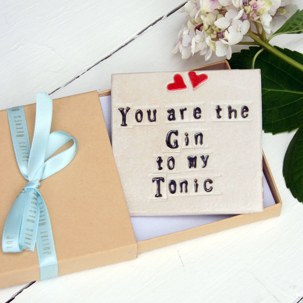 Gin To My Tonic Ceramic Coaster By Juliet Reeves Designs ...