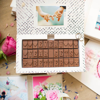 chocolate anniversary card by morse toad chocolate messaging ...