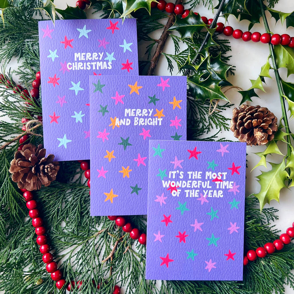 Charity Christmas Pack Of Six Star Design By Xoxo Designs by Ruth