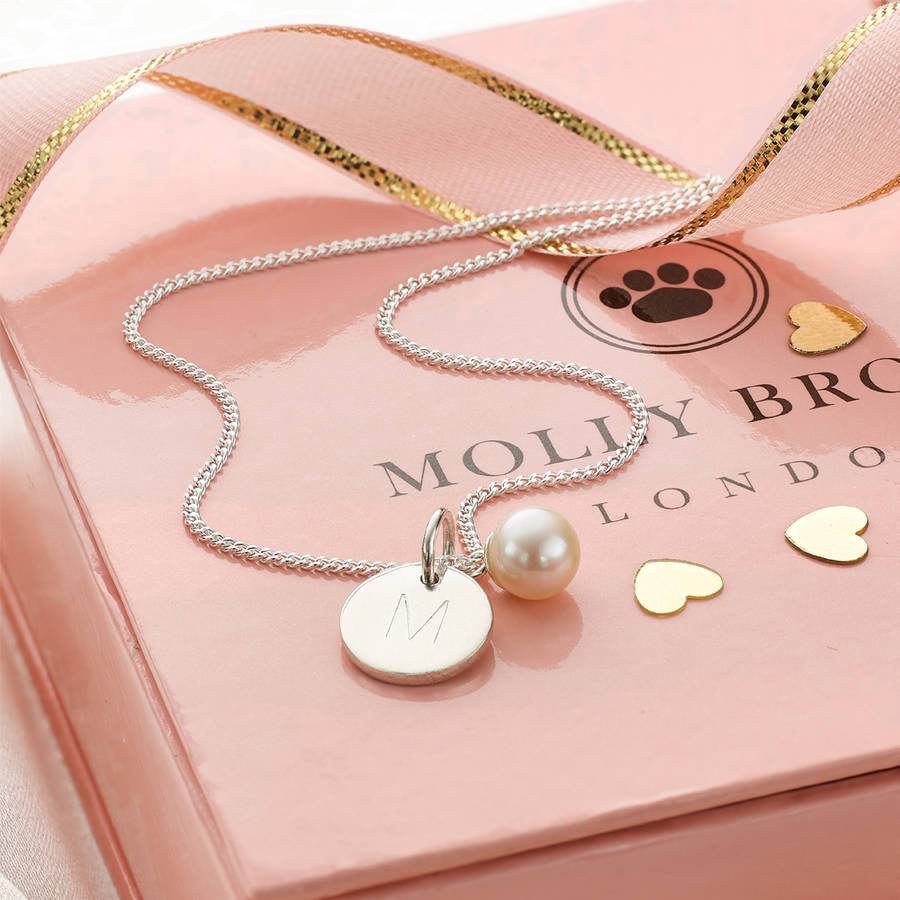 personalised my first pearl necklace by molly brown london ...