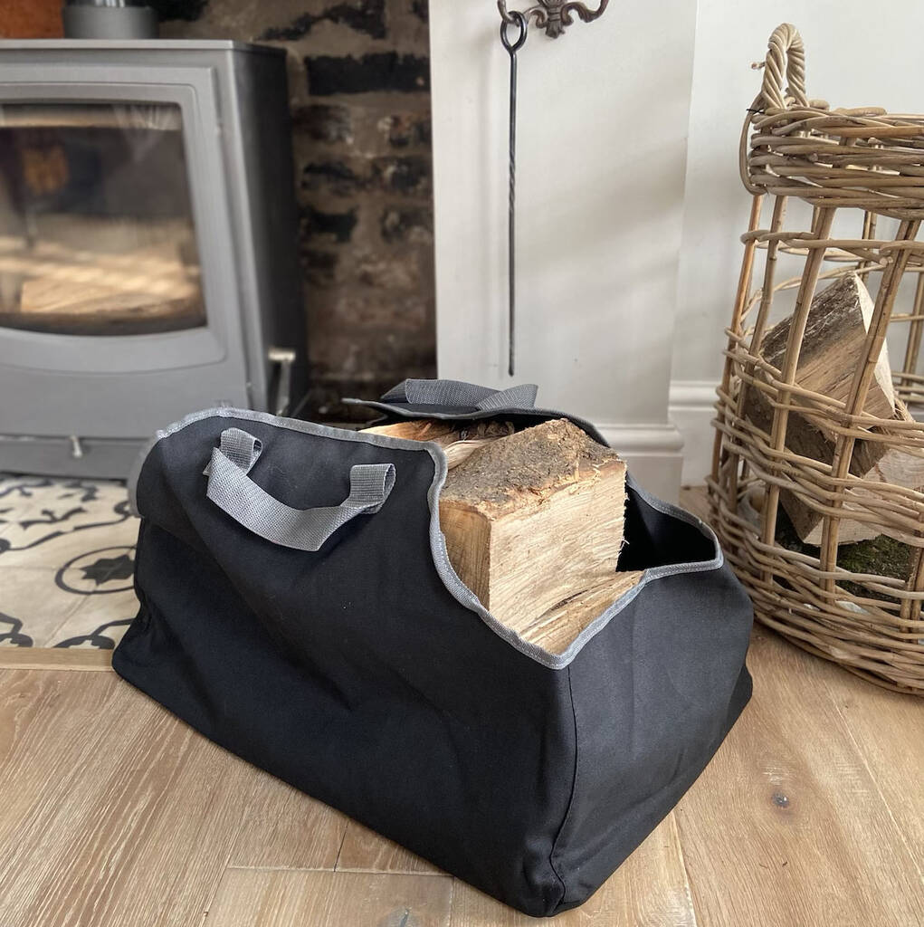 Log Carrier In Black By Idyll Home | notonthehighstreet.com