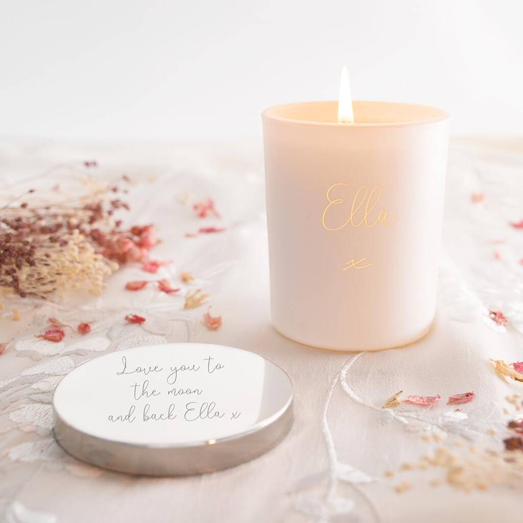 Personalised Name And Illustration Scented Candle By Bloom Boutique