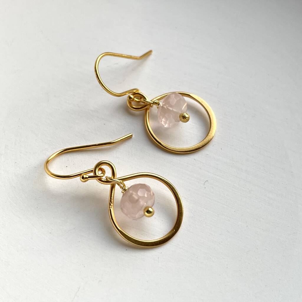 Micro Faceted Rose Quartz Infinity Drop Earrings By MyHartBeading