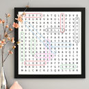 Personalised Word Search Art By Cherry Pete | notonthehighstreet.com