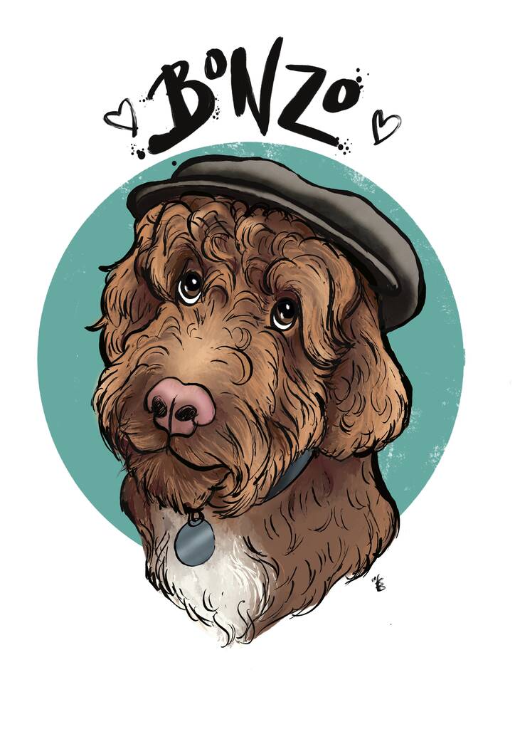 Personalised Pet Face Portrait By Sketchy Beast Studio ...