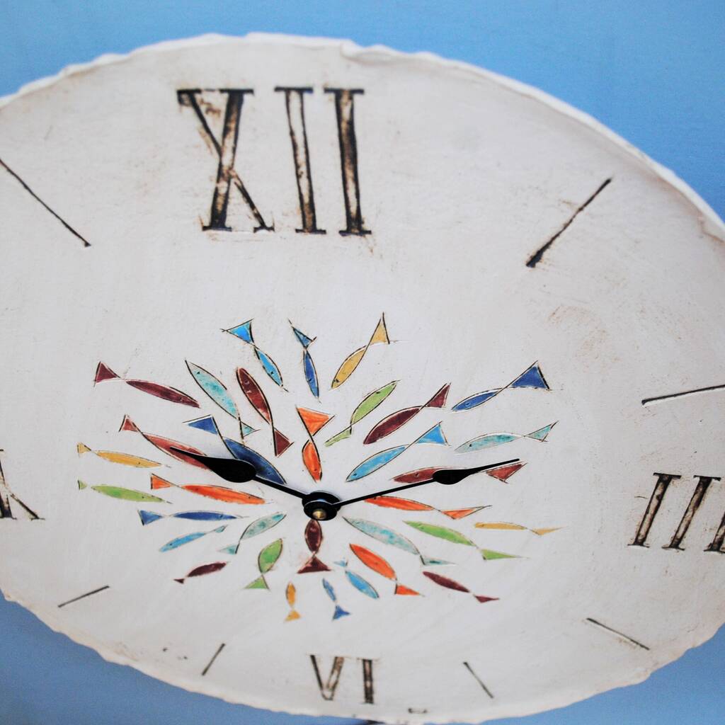 Shoal Of Fish Oversized Pendulum Wall Clock By IGstudio Ceramics ...