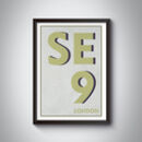 Se9 Eltham London Postcode Typography Print By Ec Crafted ...