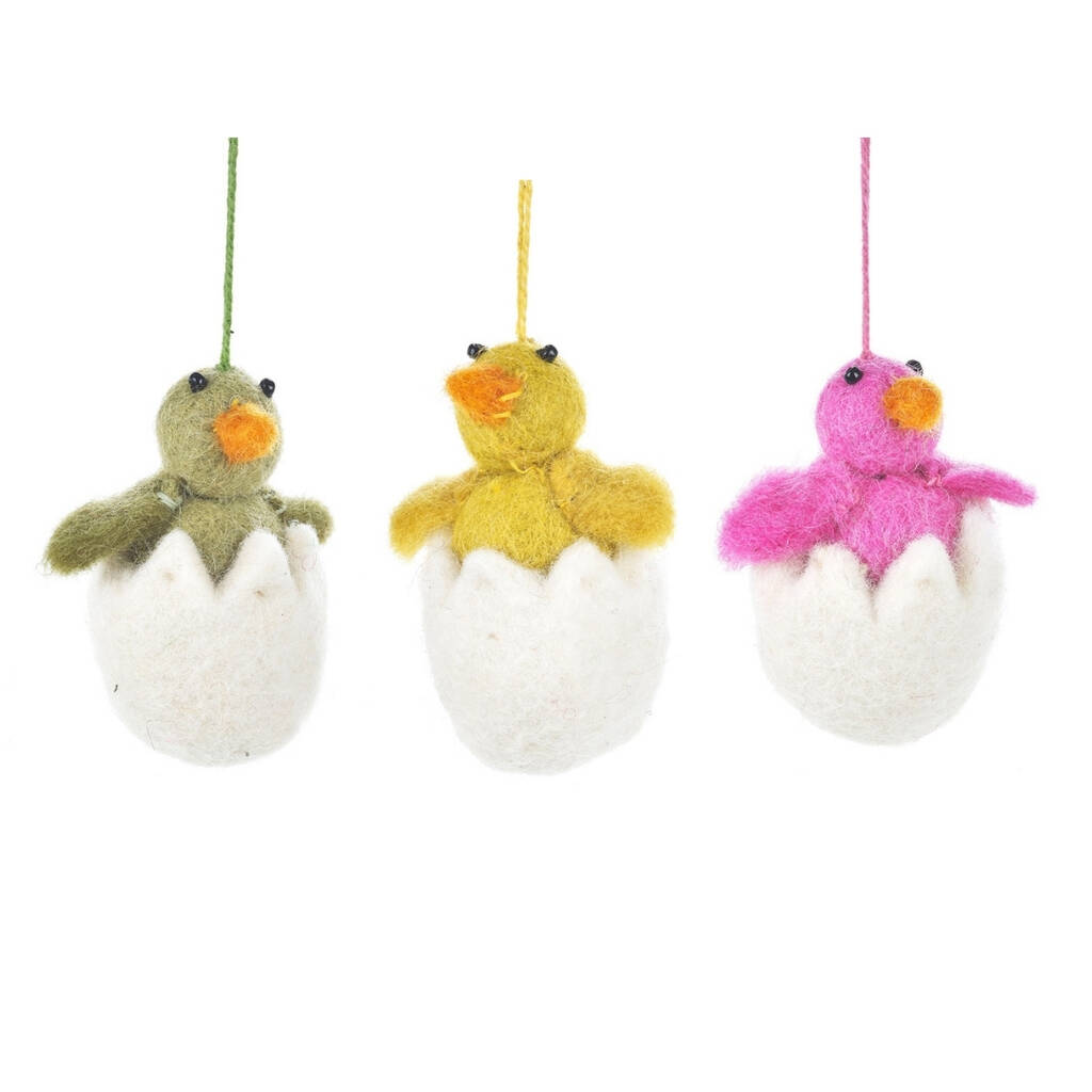 Handmade Easter Baby Hatching Chick Decorations By Felt So Good ...