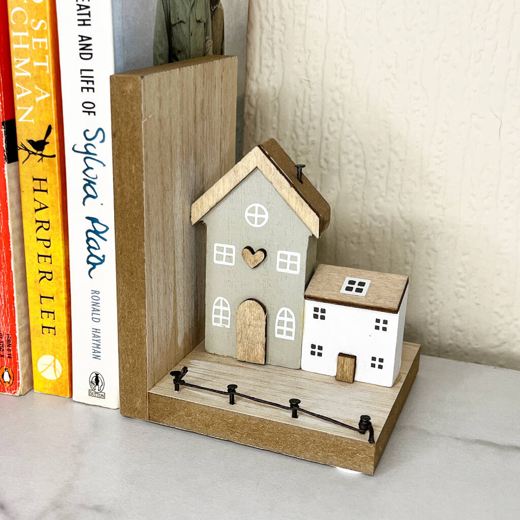 Amsterdam House Style Wooden Bookend Pair By The Happy Place ...