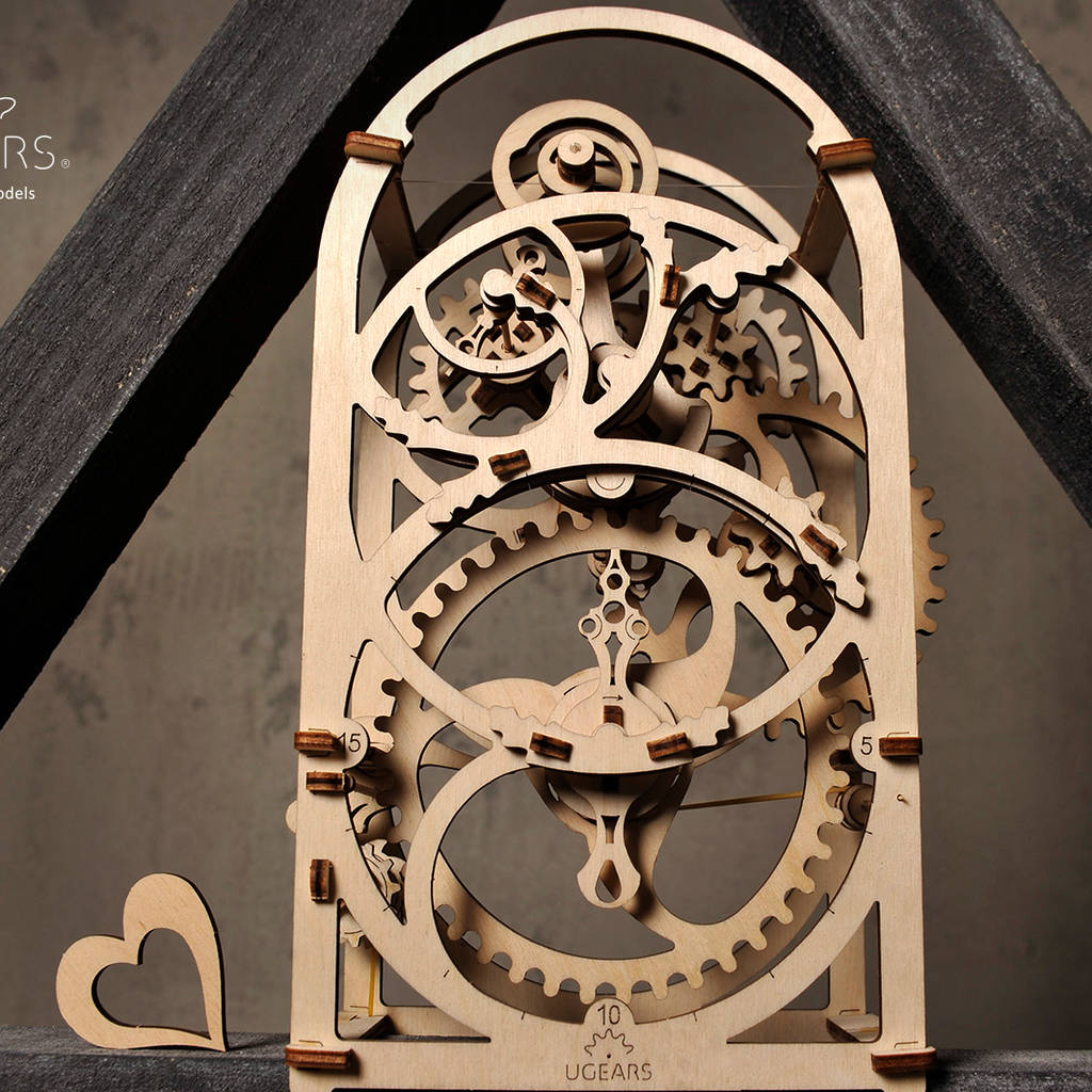 mechanical timer wooden self assembly kit ugears by friendly gifts ...