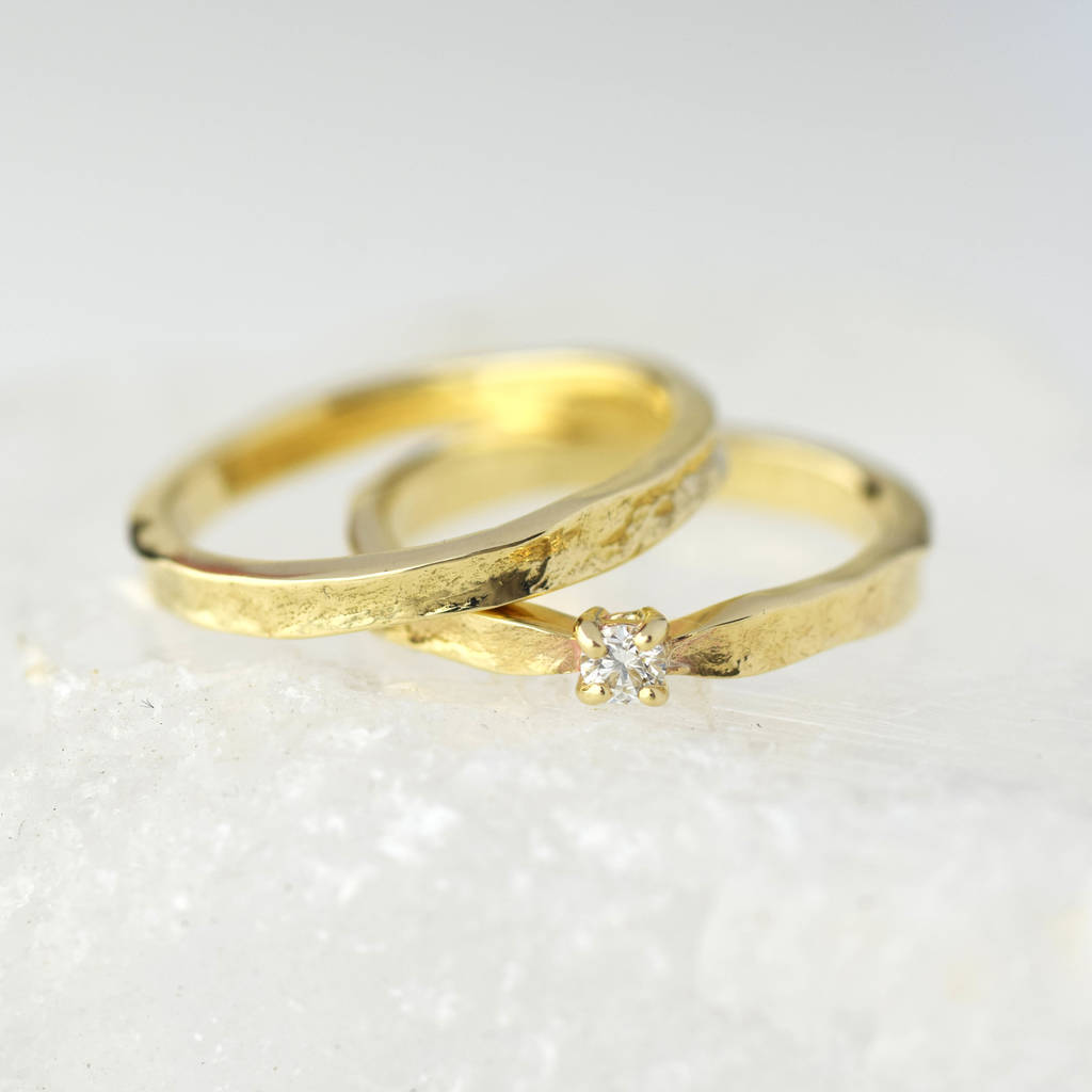 solid gold textured wedding band by alison moore designs ...