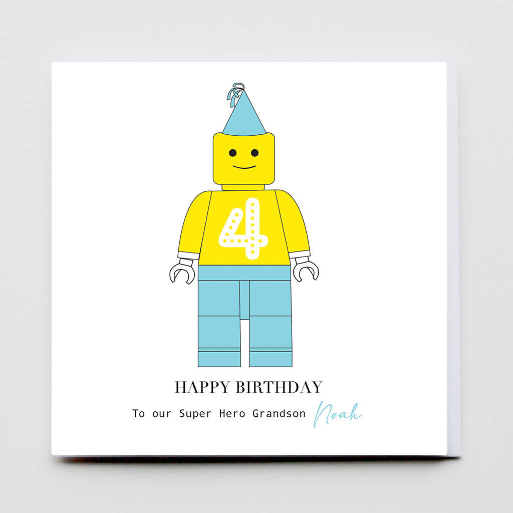 Happy Birthday Lego Greeting Card By buttongirl designs