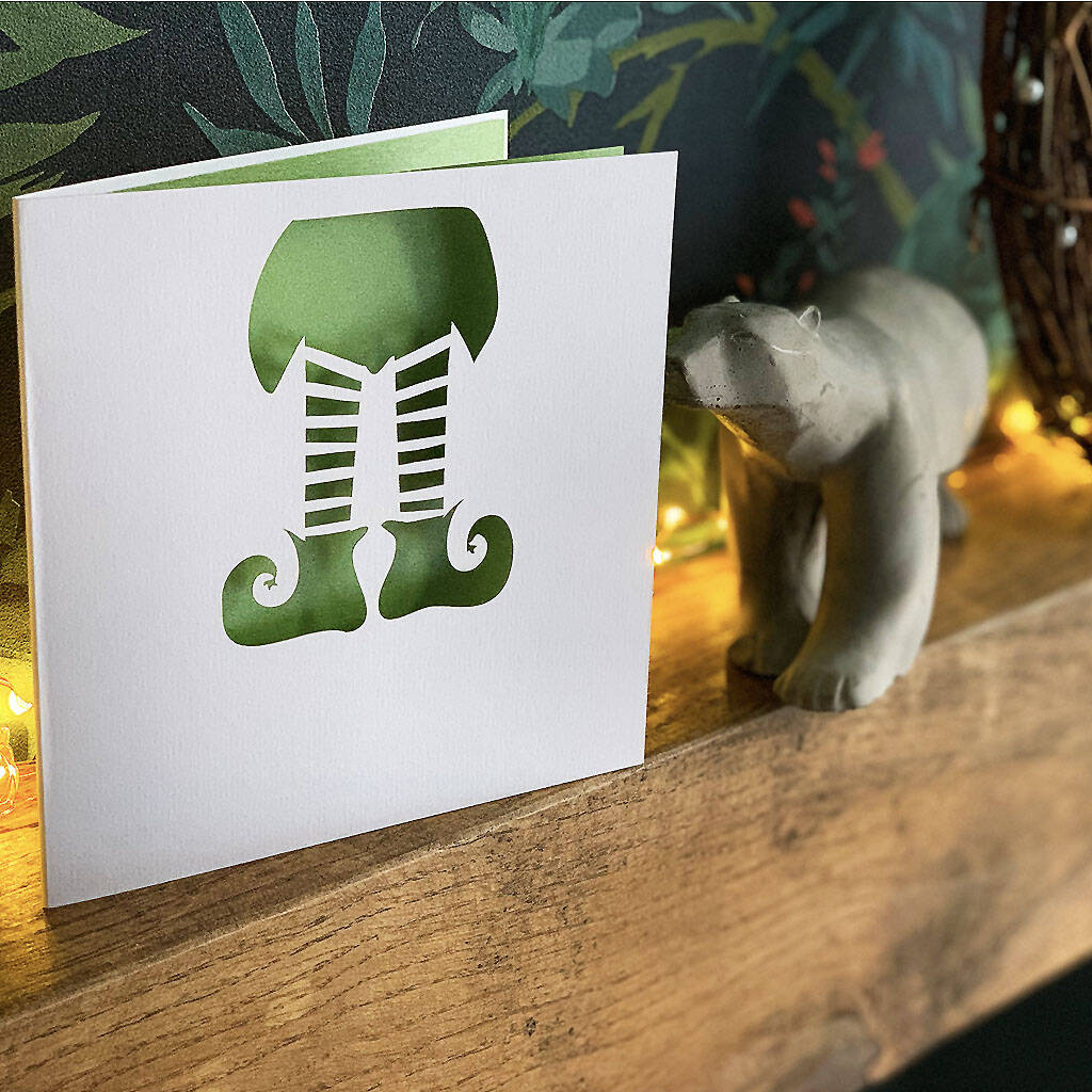 Elf Papercut Christmas Card By Whole In The Middle | notonthehighstreet.com