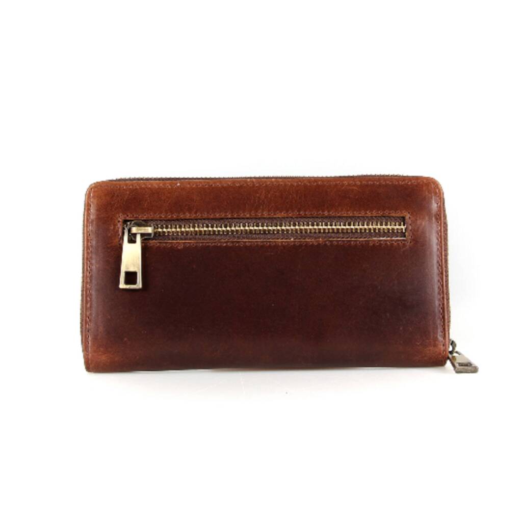 Leather Ziparound Purse, Brown By The Leather Store ...