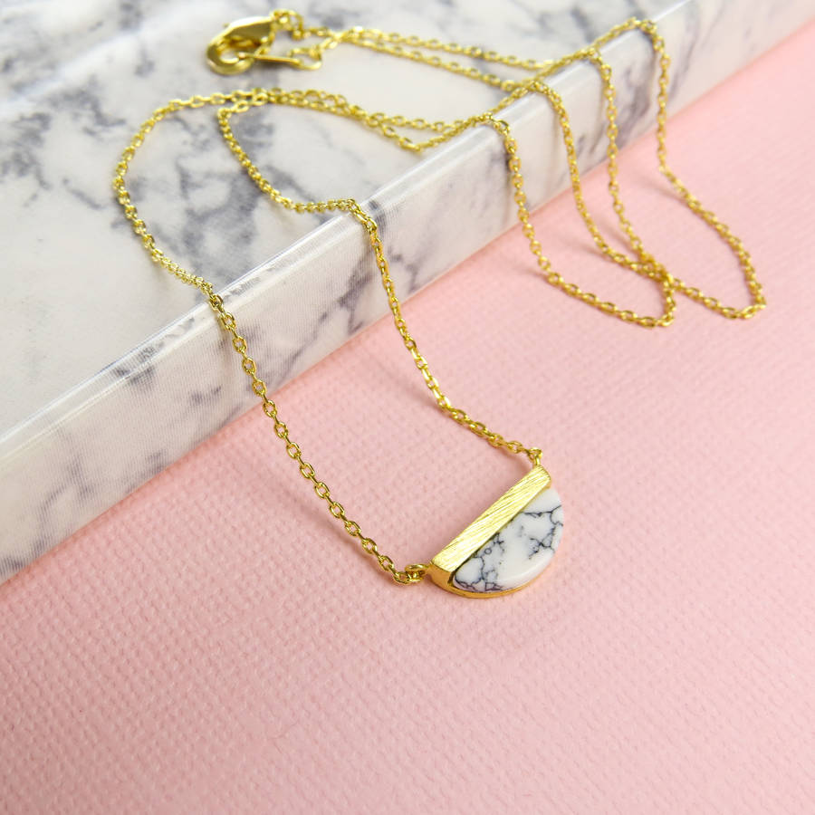 Gold Marble Necklace By Luna Emporium | notonthehighstreet.com