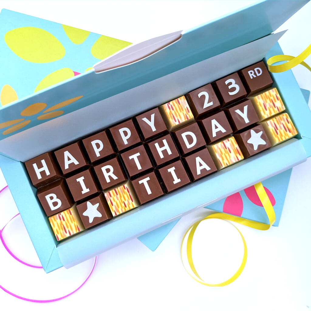 Personalised Birthday Chocolate Gift Box By Cocoapod Chocolates ...
