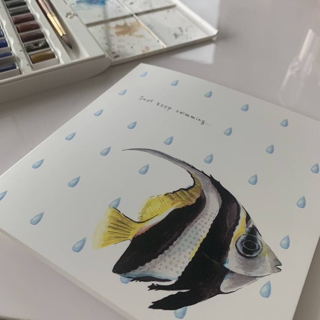 Just Keep Swimming Fish Card By lil wabbit | notonthehighstreet.com