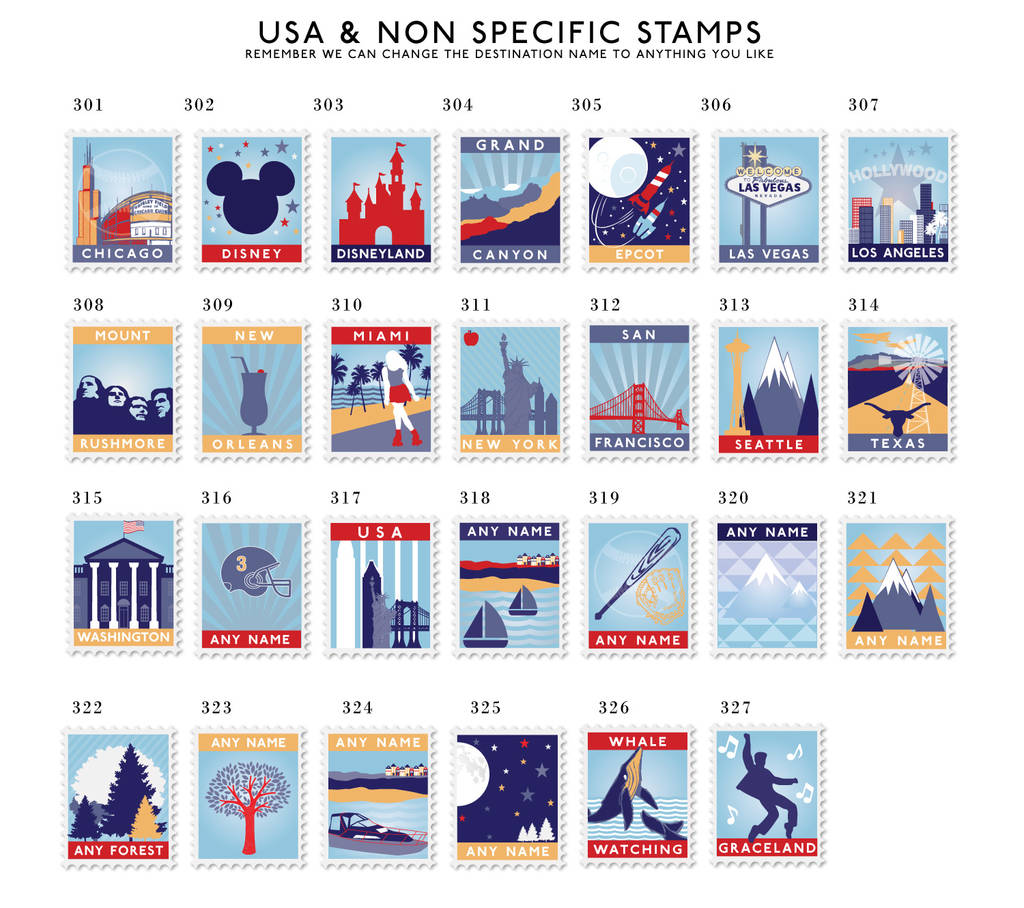 stamp art destination personalised print 16 stamps by betsy benn ...