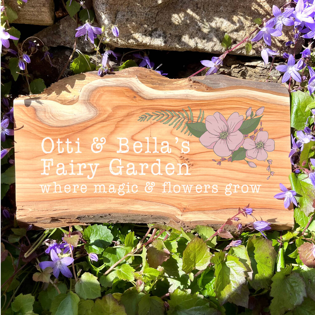 Fairy Garden Personalised Wooden Sign By Slice of Pie Designs ...