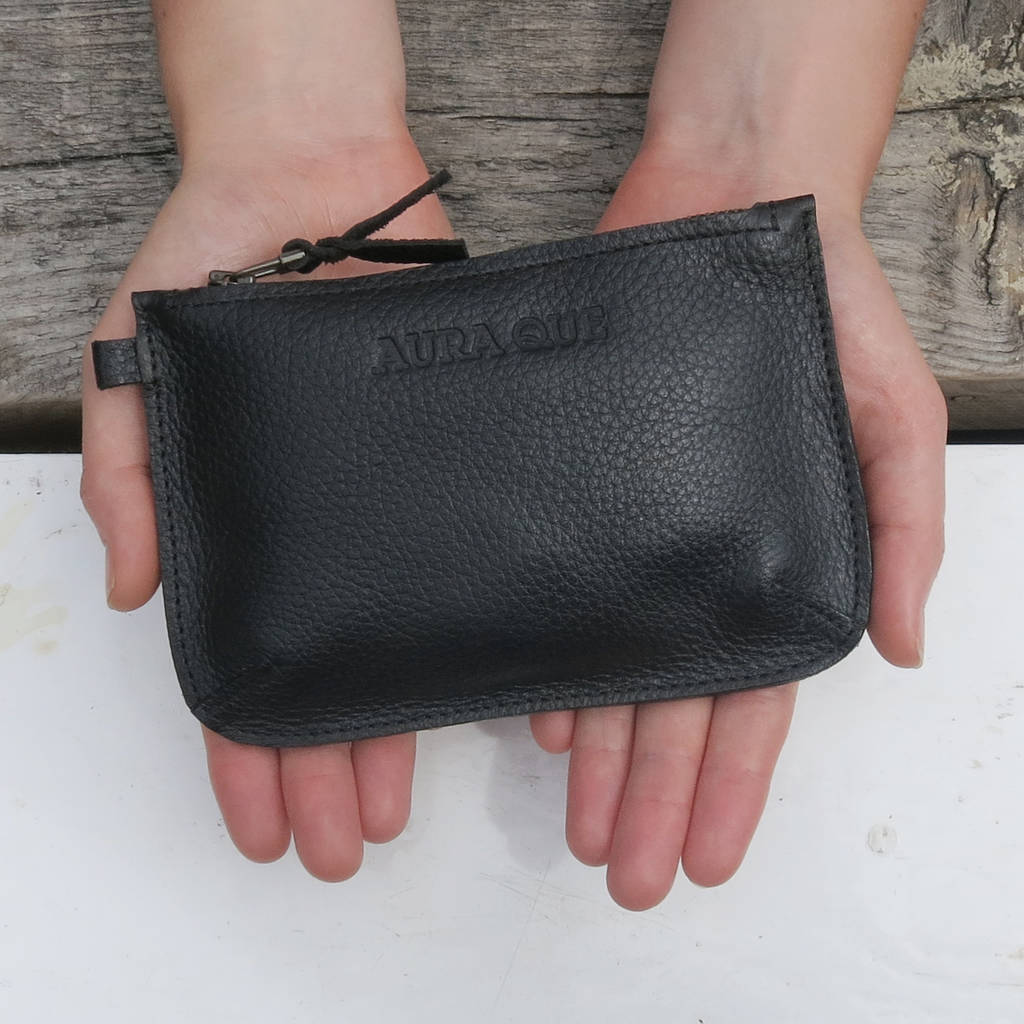 Fair Trade Classic Leather Zip Coin Purse By Aura Que ...
