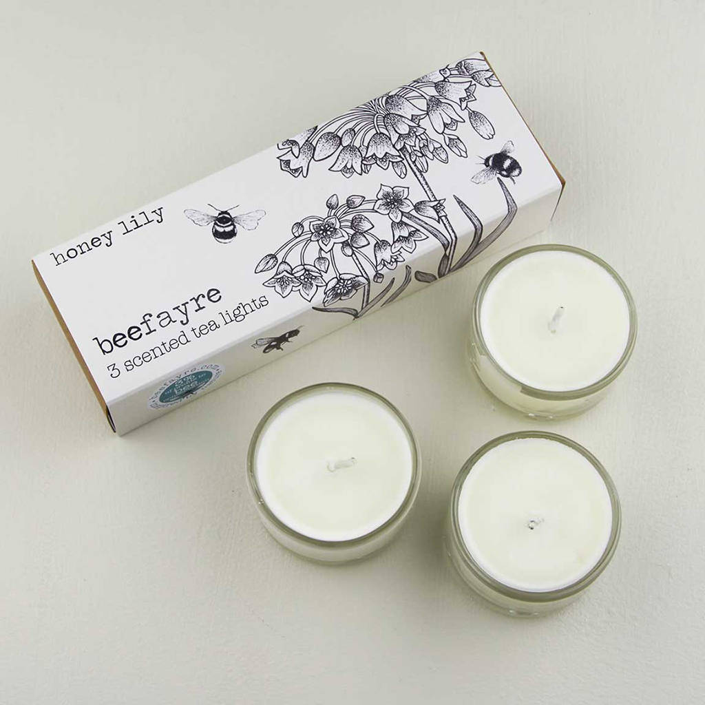 Honey Lily Scented Tea Lights By Beefayre