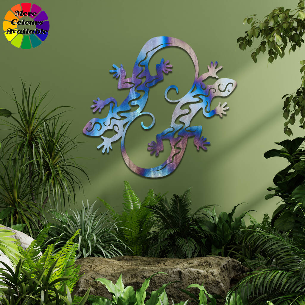 Rusty Metal Geckos Wall Decor Metal Lizard Art By Duke Craft ...