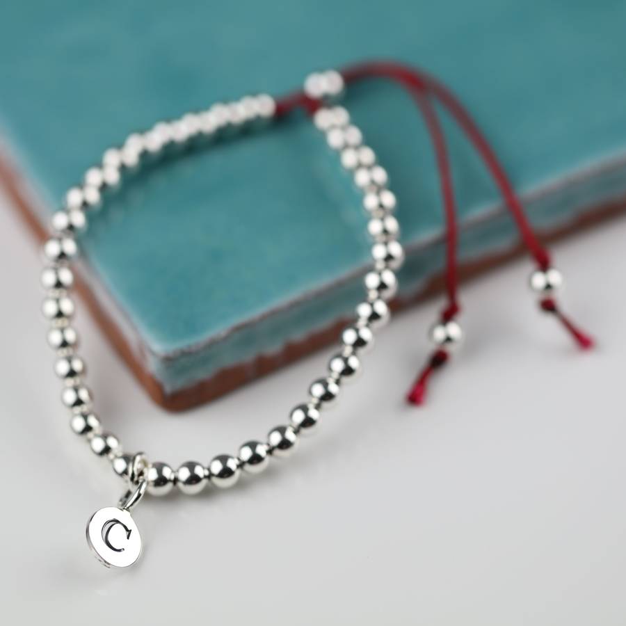 personalised silver friendship bracelet by nest | notonthehighstreet.com