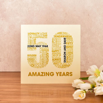 personalised golden wedding anniversary card by mrs l cards ...