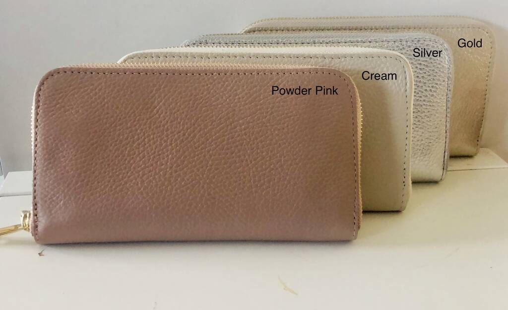 Personalised Ladies Leather Purse With Zip By Magpie Decor ...