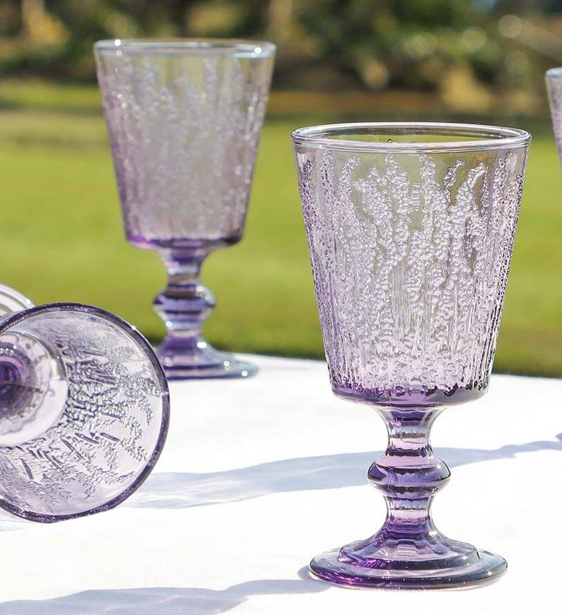 set of four alfresco coloured glass wine goblets by dibor ...