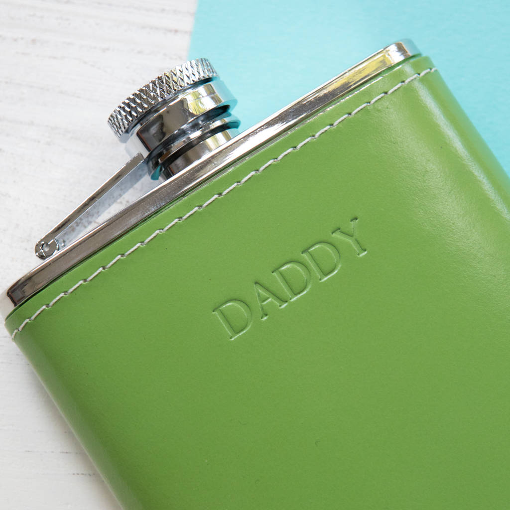 personalised 6oz leather hip flask by williams handmade ...