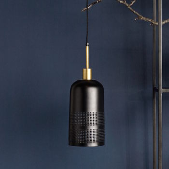 Matt Black And Brass Tall Pendant Light By The Forest & Co ...
