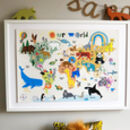World Map Giclee Print Of Creatures Great And Small By Ketchup On ...