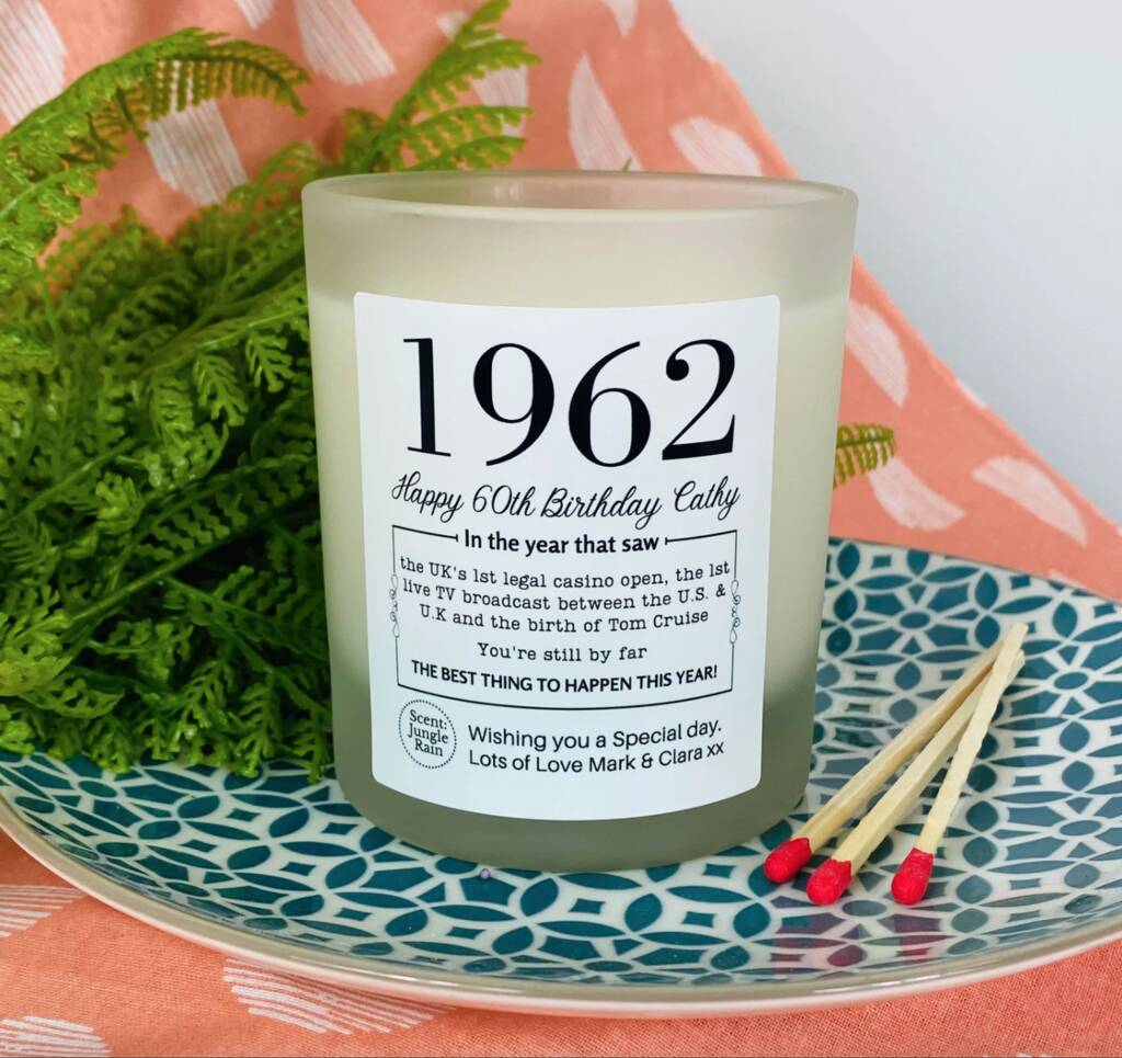 Personalised 60th Birthday Milestone Candle By The Fire Shack ...