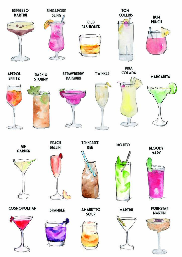 A5 Cocktail Wedding Table Number Names By Yellowstone Art Boutique ...