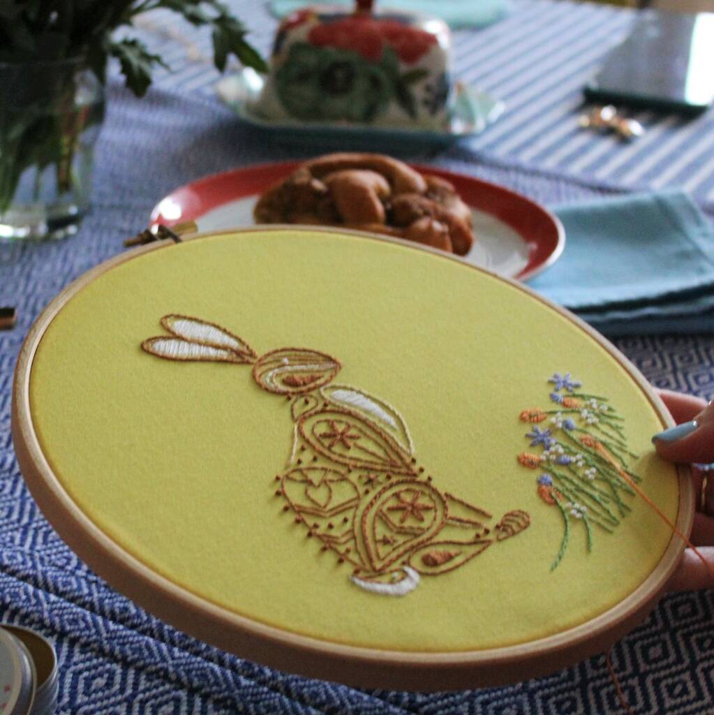 Rabbit Embroidery Kit By Paraffle Embroidery | notonthehighstreet.com