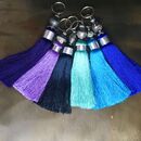 Blue Handmade Silky Tassel Key Ring By Skoura | notonthehighstreet.com