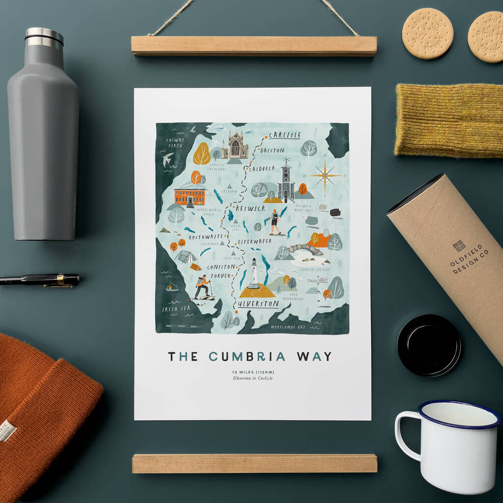 Cumbria Way Illustrated Route Map By Oldfield Design Co