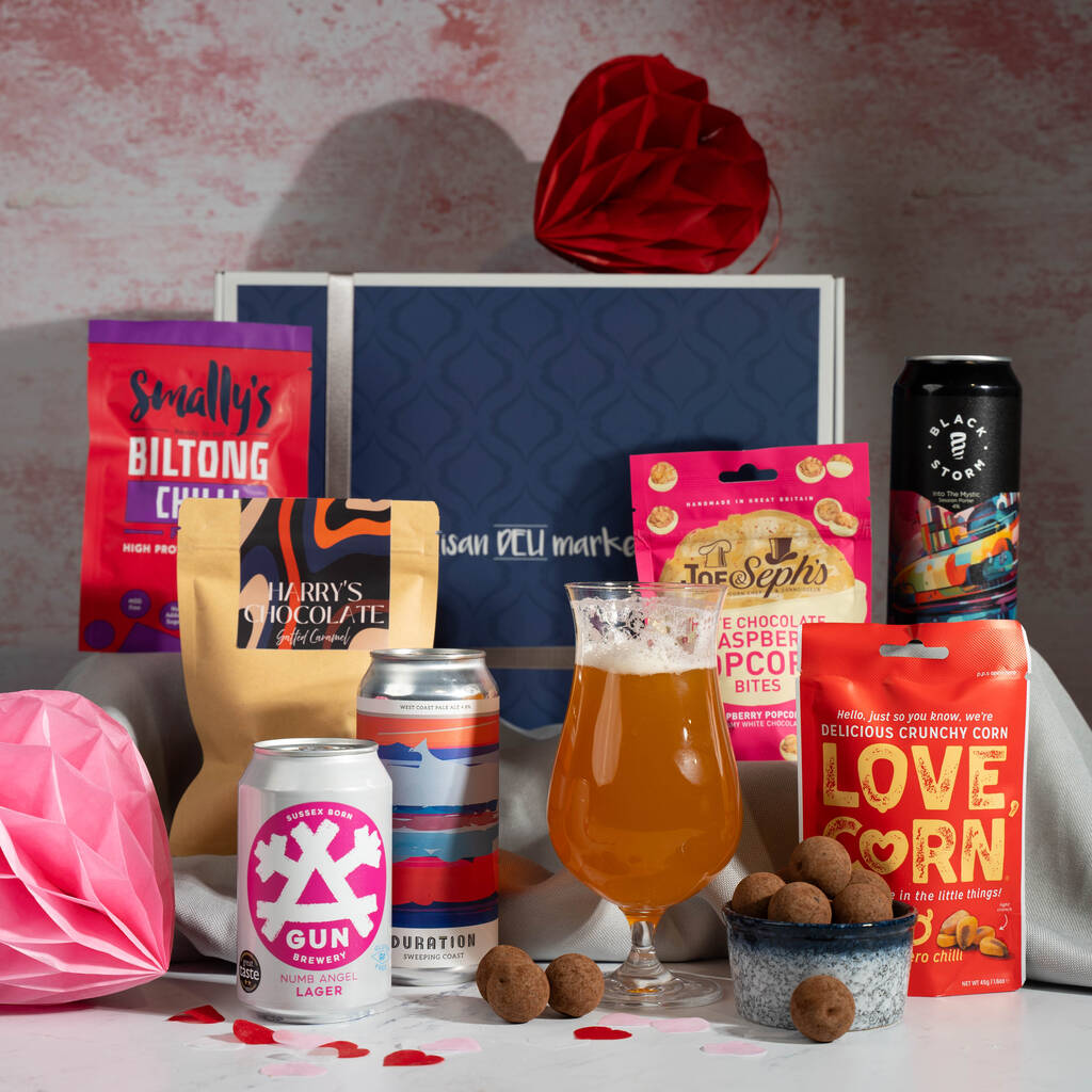 Craft Beer And Snacks Valentine's Hamper By ARTISAN DELI MARKET