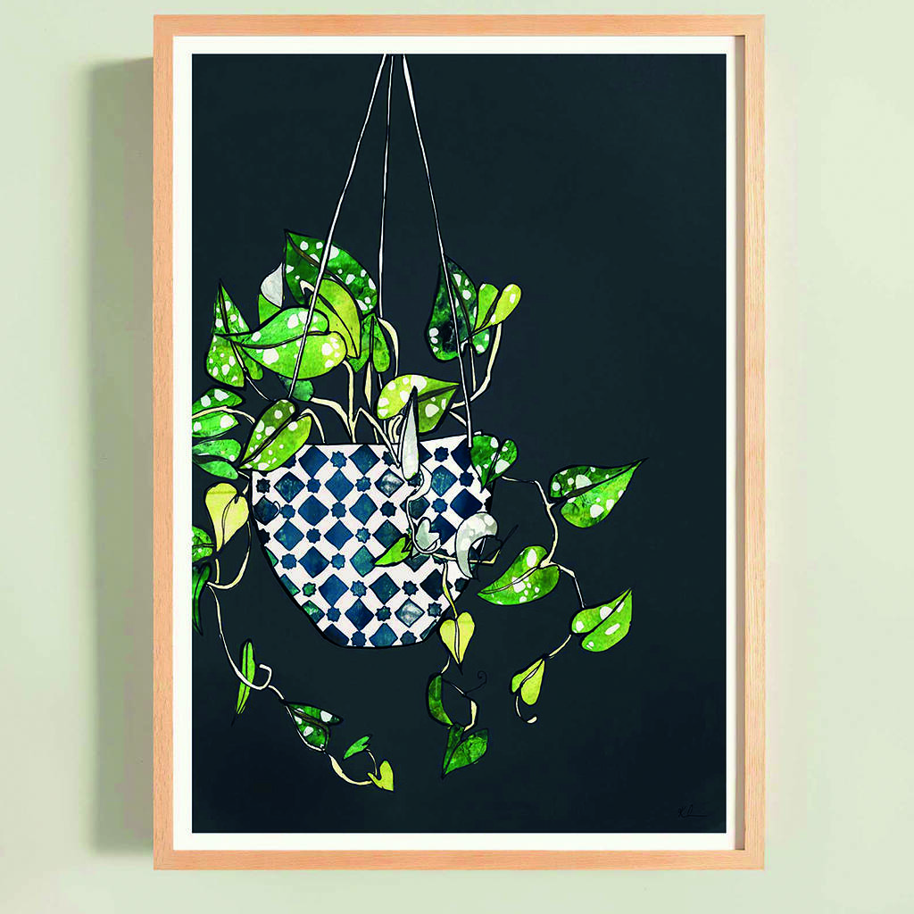 Hanging Plant Fine Art Print By Katie Cardew