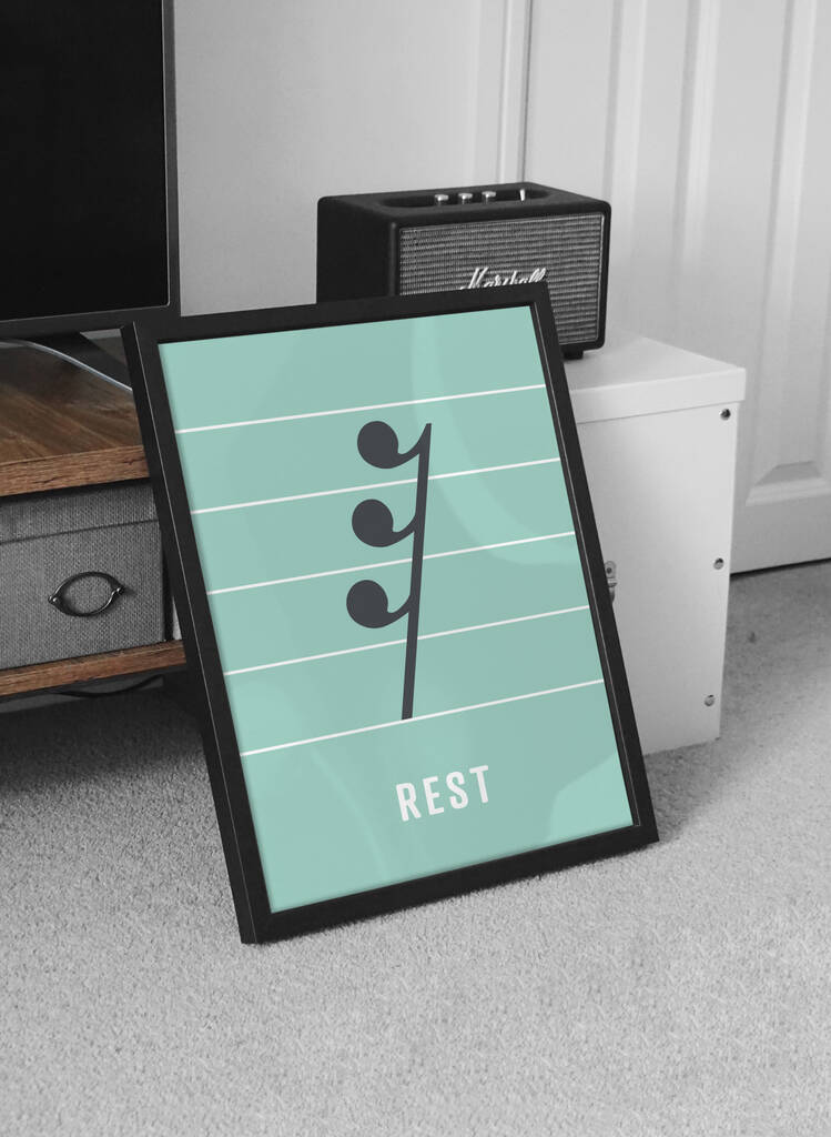Note Rest Print | 32nd Note By Thirty Forest | notonthehighstreet.com
