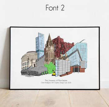 Manchester Graduation Skyline Personalised Print By Moo and Snip ...