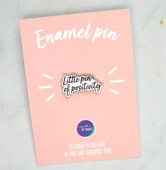 little pin of positivity enamel pin badge by pink and turquoise ...