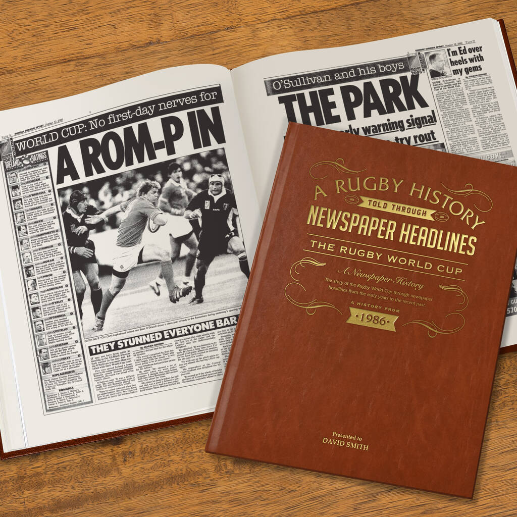 Rugby World Cup Personalised Gift Newspaper Book By Historic Newspapers ...