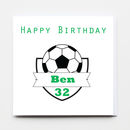 Happy Birthday Football Shield Greeting Card By Buttongirl Designs ...