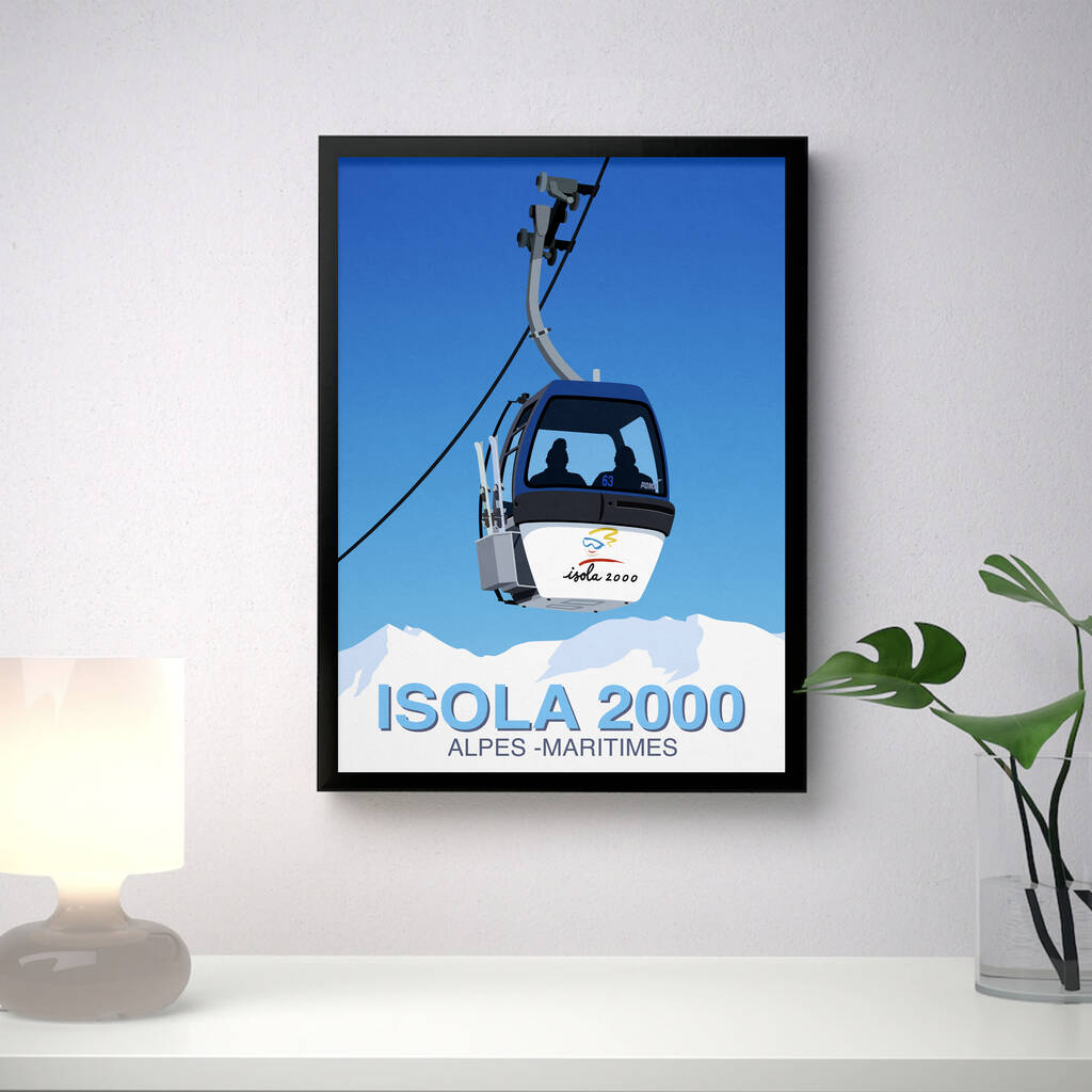 Isola 2000 Ski Resort Poster By Steve Ash illustration